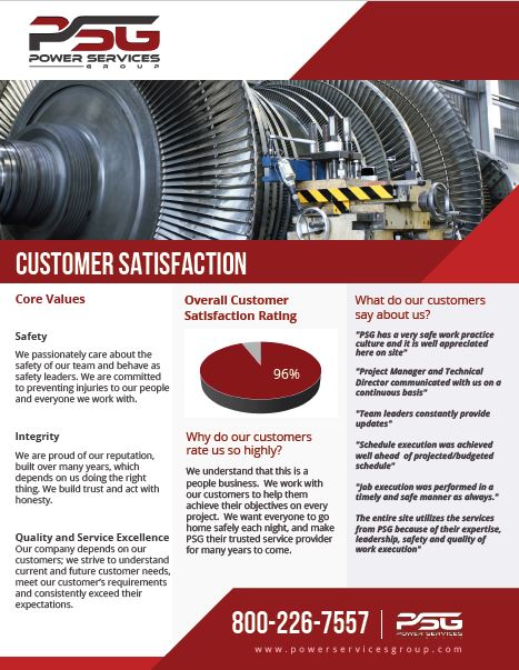 PSG Customer Service Brochure Thumbnail | Power Services Group