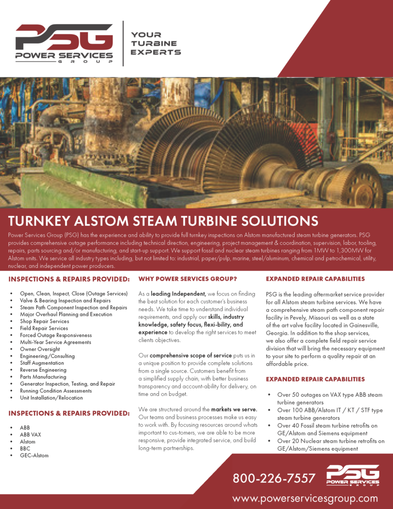 PSG Alstom Steam Turbine | Power Services Group
