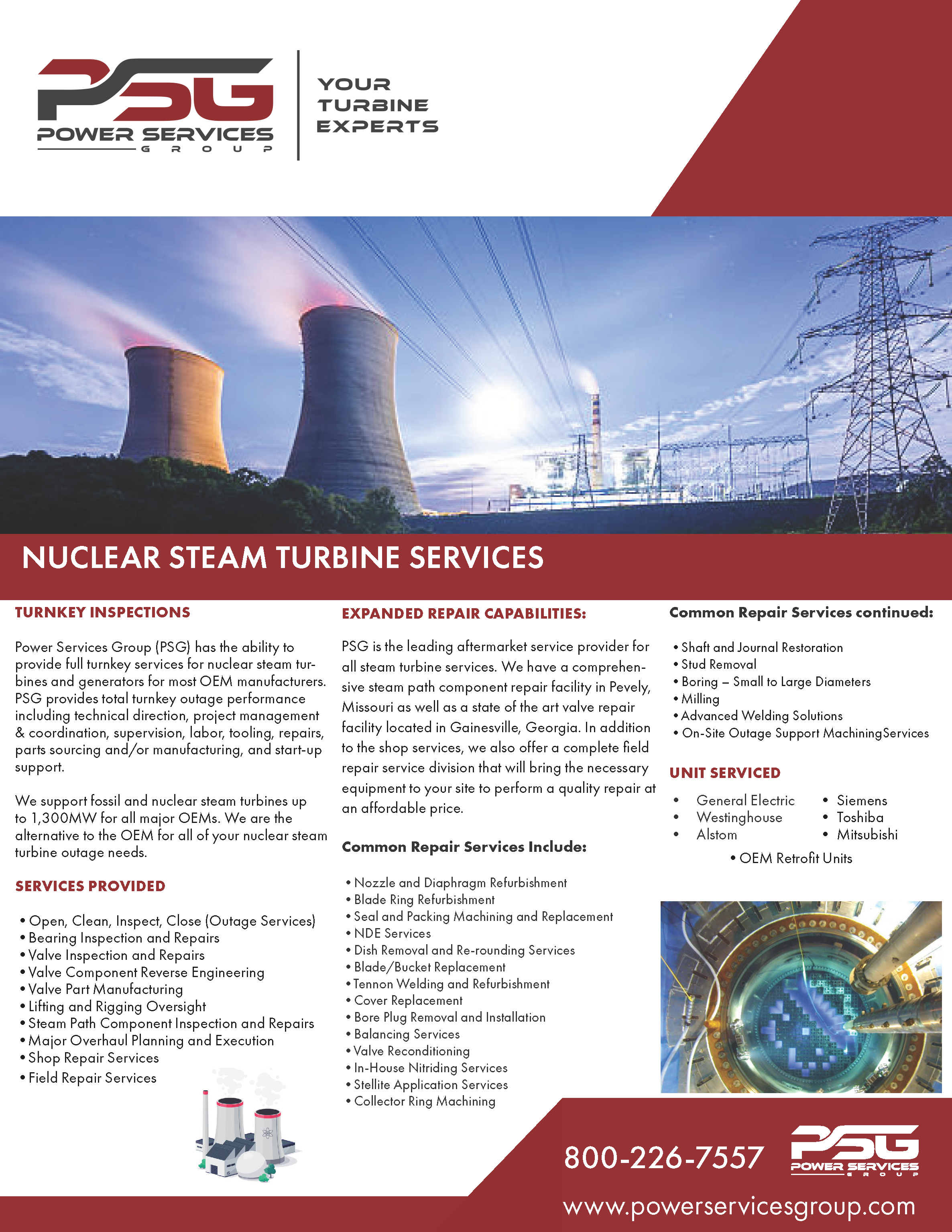 PSG Nuclear Steam Turbine Services | Power Services Group